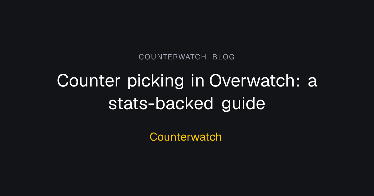 Counter picking in Overwatch: a stats-backed guide | Counterwatch Blog ...