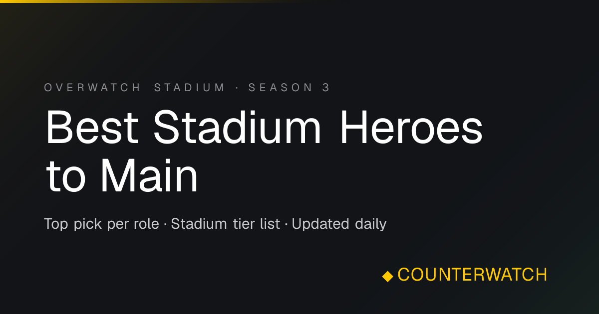 Best Overwatch Stadium Hero to Main Season 3 | Counterwatch